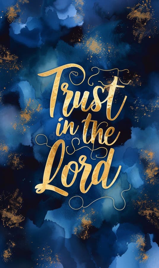 Trust in the Lord - Lettering on Light Abstract Watercolor Splash ...