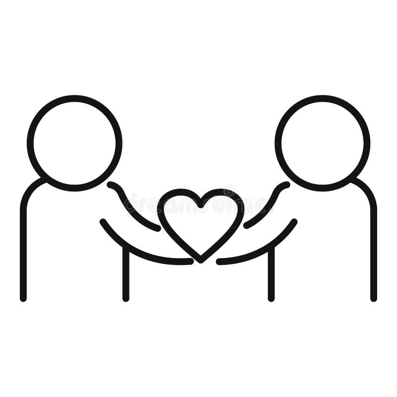 Trust Love Icon Outline . Partnership Shake Stock Illustration ...