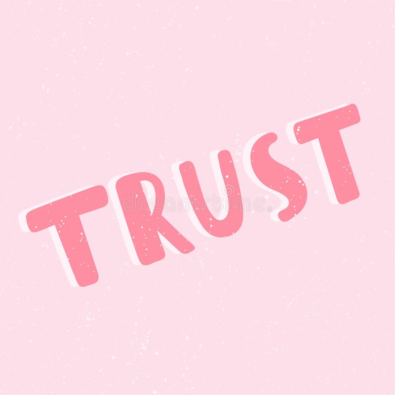 Trust. Sticker for Social Media Content. Vector Hand Drawn Illustration ...