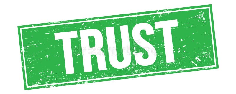 TRUST Text on Green Grungy Rectangle Stamp Stock Illustration ...