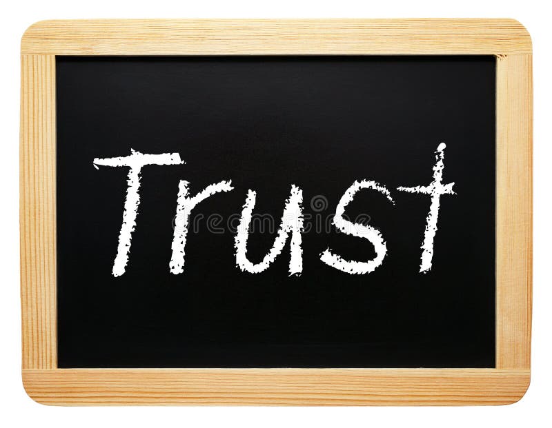 Trust - Wooden Chalkboard with Text Stock Photo - Image of coaching ...