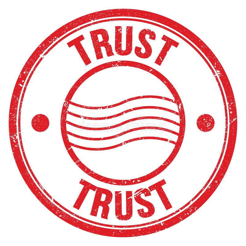 TRUST Text Written on Red Round Postal Stamp Sign Stock Illustration ...