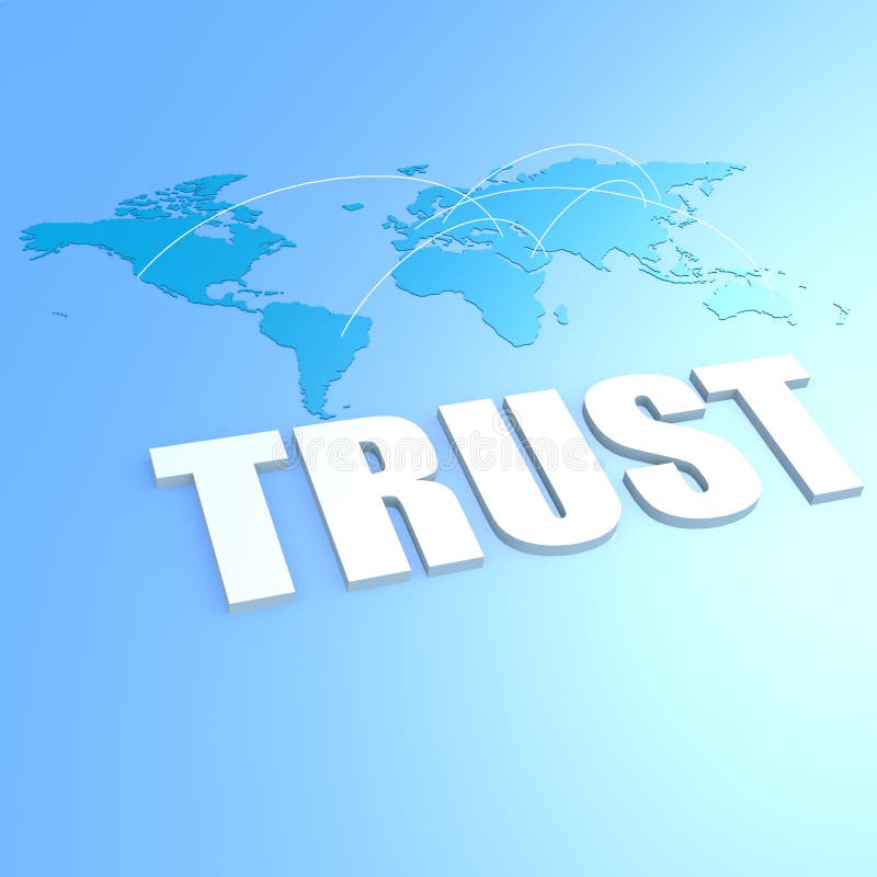 Trust world map stock illustration. Illustration of corporate - 39623133