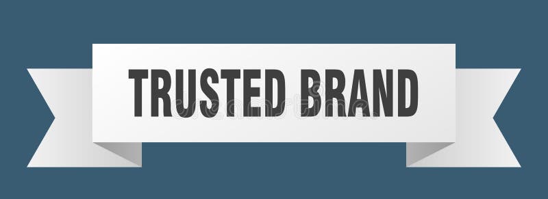 Trusted brand ribbon. stock vector. Illustration of flat - 153667421
