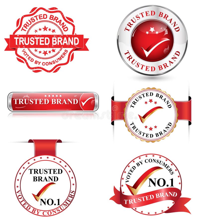 Trusted Brand set stock vector. Illustration of vote - 66831530