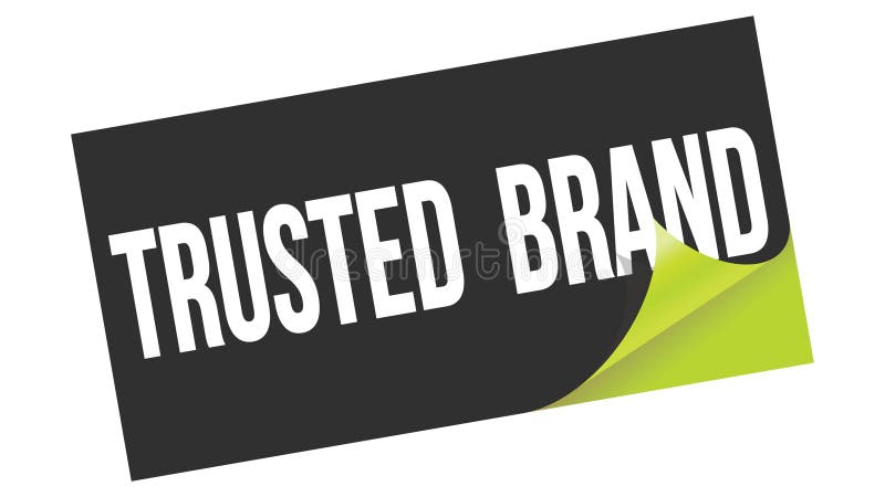 TRUSTED BRAND Text on Black Green Sticker Stamp Stock Illustration ...