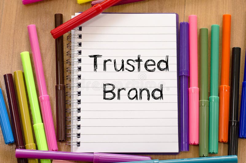 Trusted brand text concept stock image. Image of encourage - 90110365