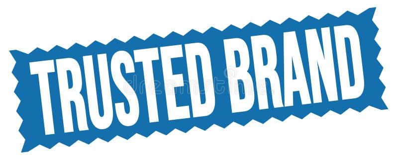 TRUSTED BRAND Text Written on Blue Stamp Sign Stock Illustration ...