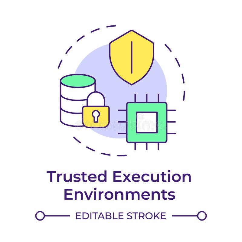 Trusted Execution Environments Multi Color Concept Icon Stock Illustration Illustration Of