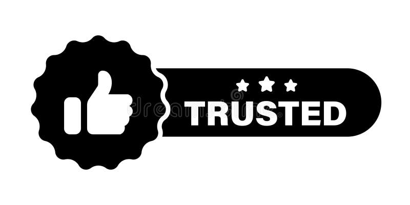 Trusted Icon Symbol Inscription Basic Simple Design. Vector Stock ...