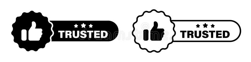 Trusted Icon Symbol Inscription Basic Simple Design. Vector Stock ...