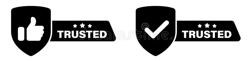 Trusted Icon Symbol Inscription Basic Simple Design. Vector Stock ...