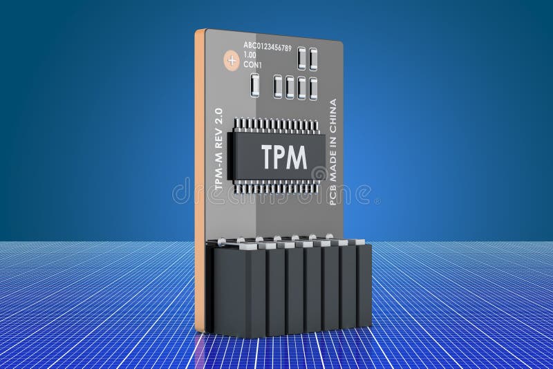 Trusted Platform Module on Digital, Futuristic Backdrop, 3D Rendering ...