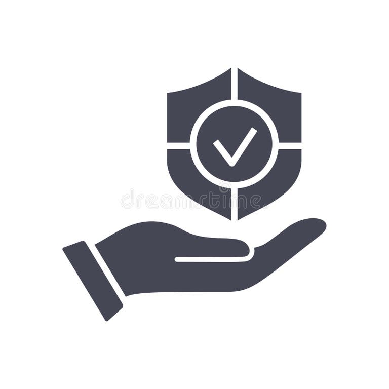 Trusted Security Glyph Icon on White Background. Vector Illustration ...