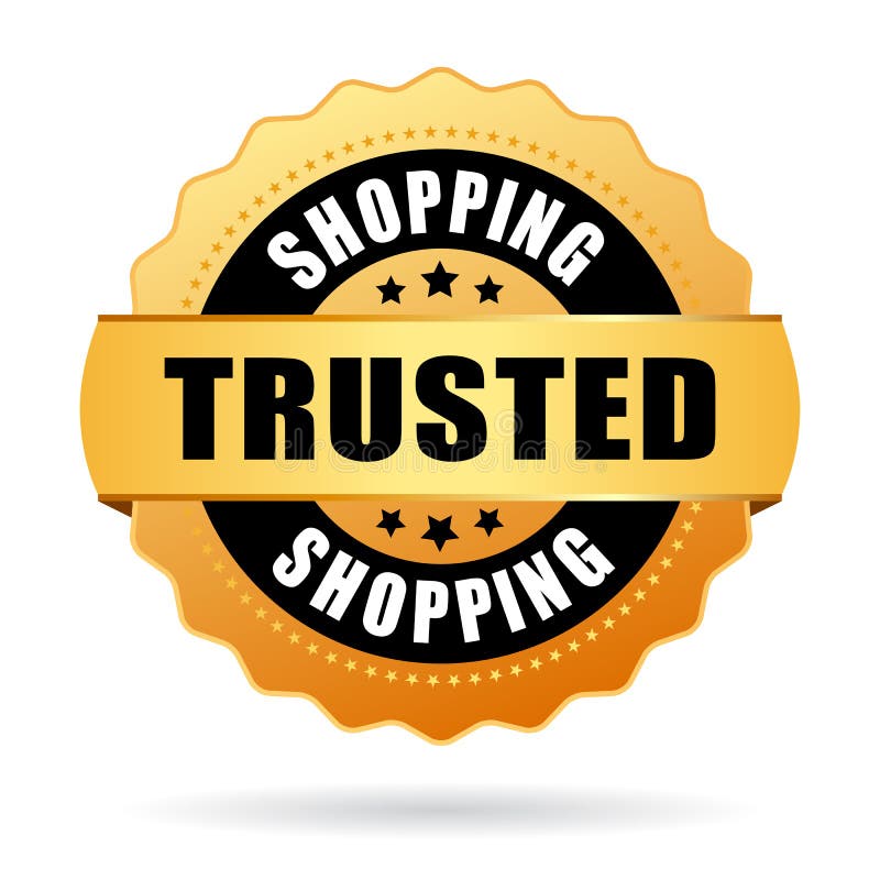 Trusted shopping emblem stock vector. Illustration of assurance - 80917679