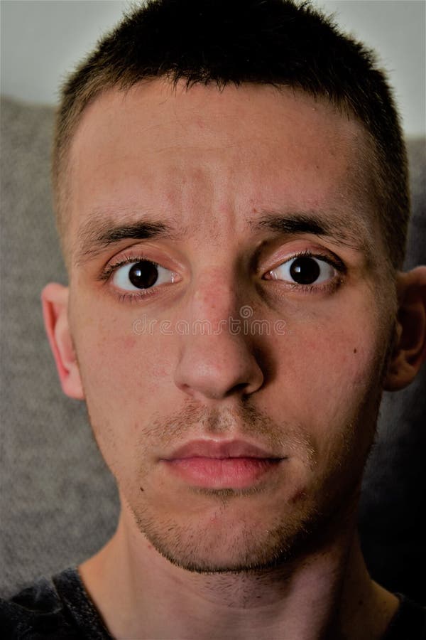 Man witf big eyes portrait stock image. Image of eyes - 114721549