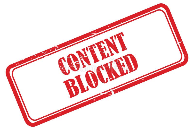 Content Blocked Label on White Background. Vector Stock Illustration ...