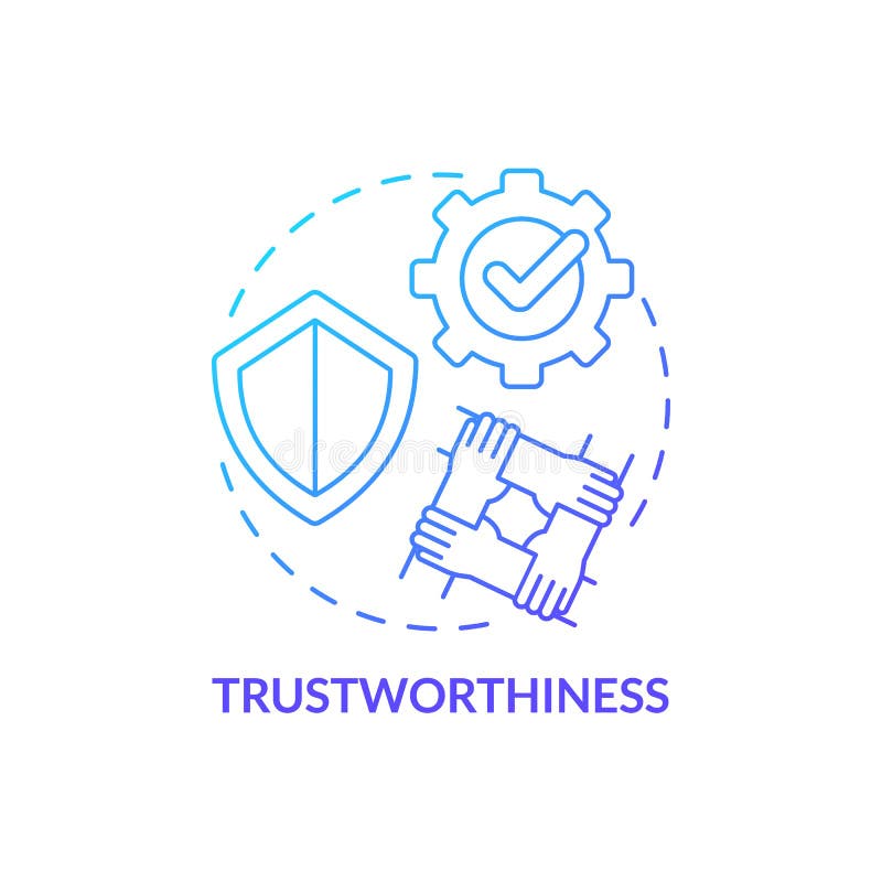 Trustworthiness Blue Gradient Concept Icon Stock Vector - Illustration ...