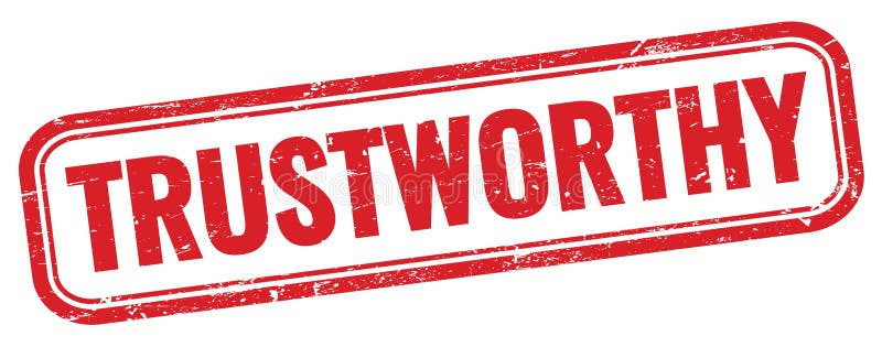 TRUSTWORTHY Text on Red Grungy Stamp Stock Illustration - Illustration ...