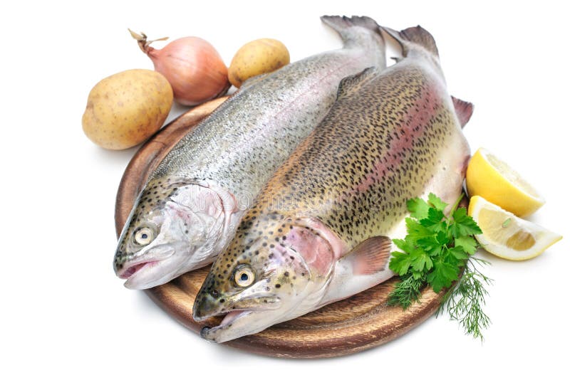 Truta arco-íris foto de stock. Imagem de peixes, vegetais - 35272780