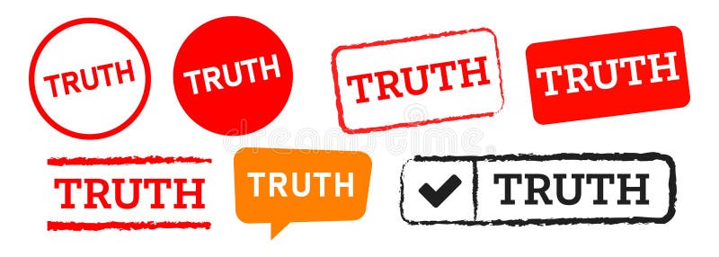 Truth Circle Rectangle Stamp and Speech Bubble Sign Label Sticker ...