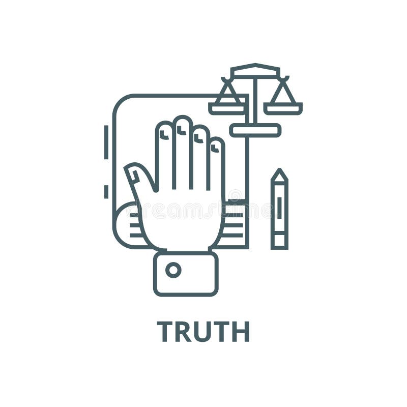 Truth Concept,hand on Vector Line Icon, Linear Concept, Outline Sign ...