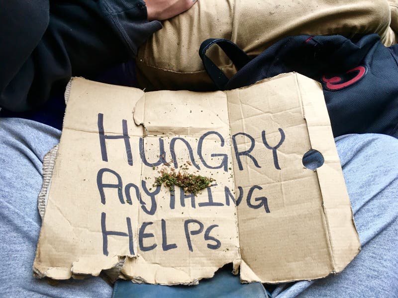 Homeless And Hungry Sign