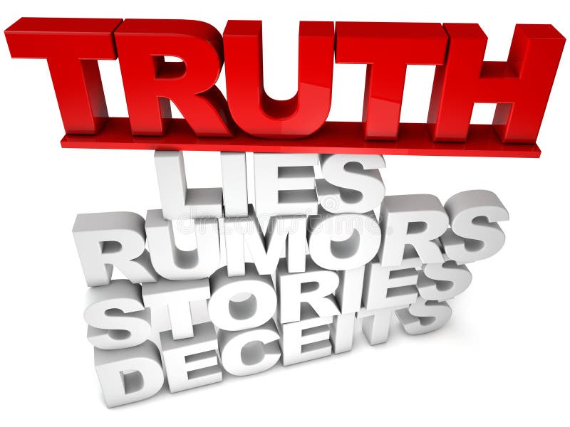 Truth over lies and rumors stock illustration. Illustration of reality ...