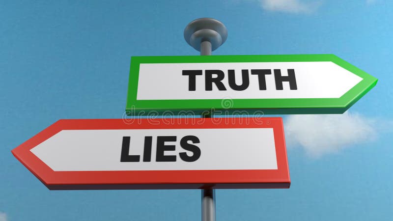 Truth Vs Lies Puzzle Piece Words Compete Honest Facts Whole Stock ...