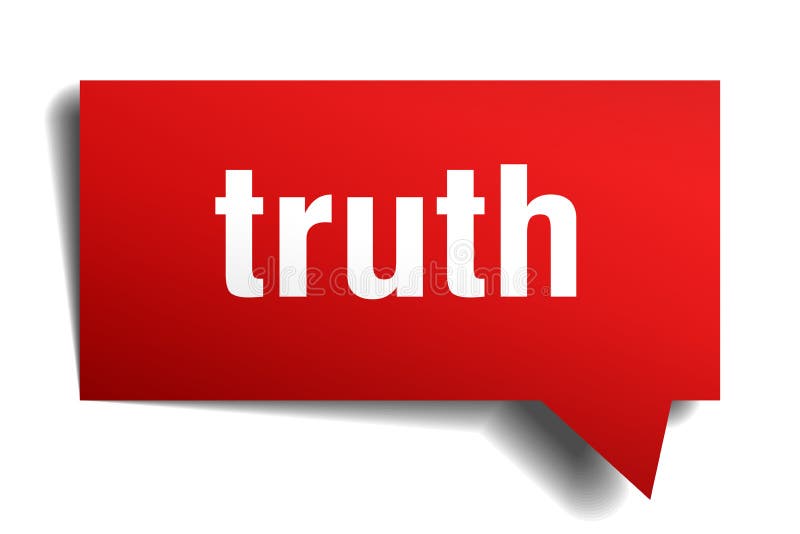Truth red 3d speech bubble stock vector. Illustration of banner - 118650671