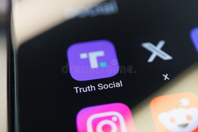 Truth Social App Logo on a Smartphone Screen Editorial Photography ...
