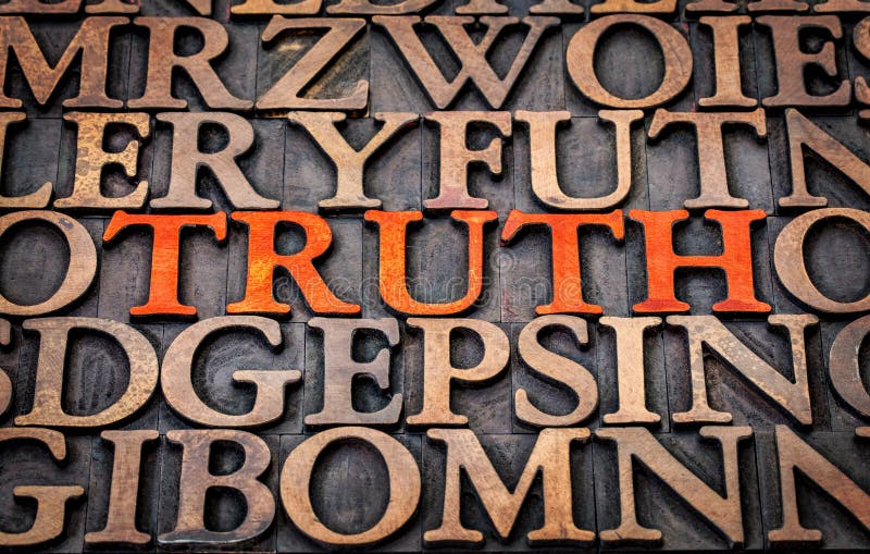Truth Word Abstract in Wood Type Stock Photo - Image of texture, text ...