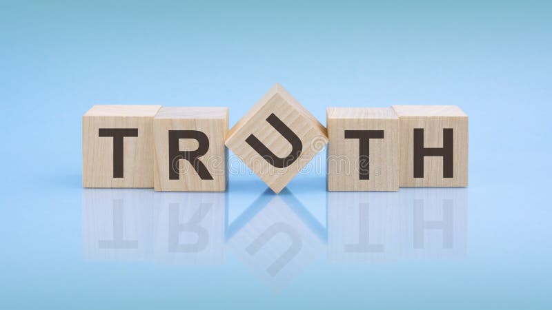 TRUTH - Word is Written on Wooden Cubes on a Bright Blue Background ...
