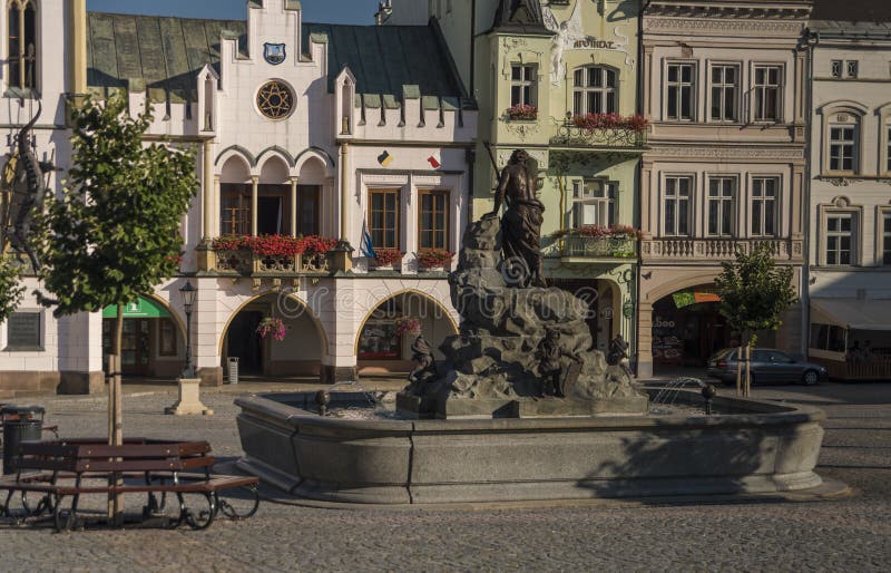Statue on Trutnov Town Square Editorial Stock Image - Image of republic ...