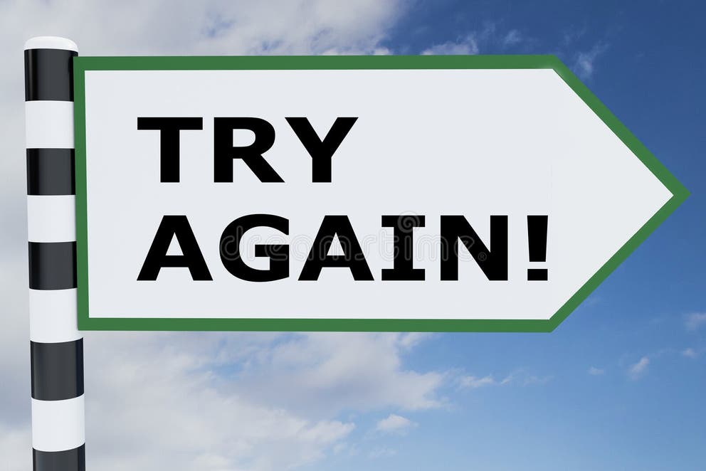TRY AGAIN! concept stock illustration. Illustration of attitude - 172852200
