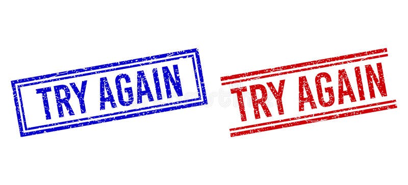 Try Again Scratched Seal Stamps and Centrifugal Arrows Collage of New ...