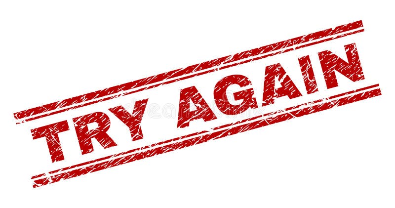 Try Again Red Dirty Grungy Comic Dots Square Rubber Stamp Stock Vector ...