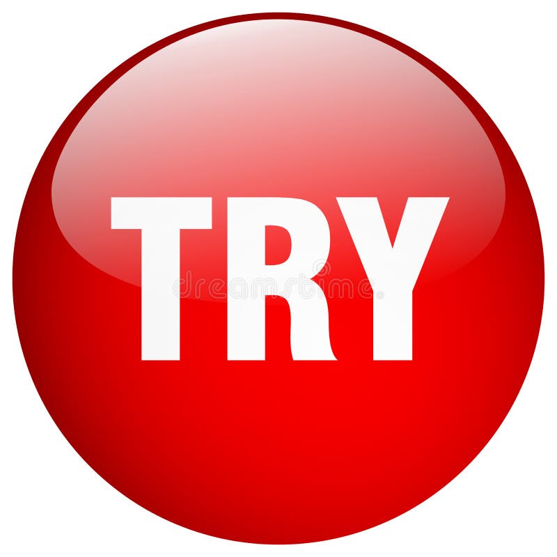 Try Red Button Round Icon stock illustration. Illustration of text ...