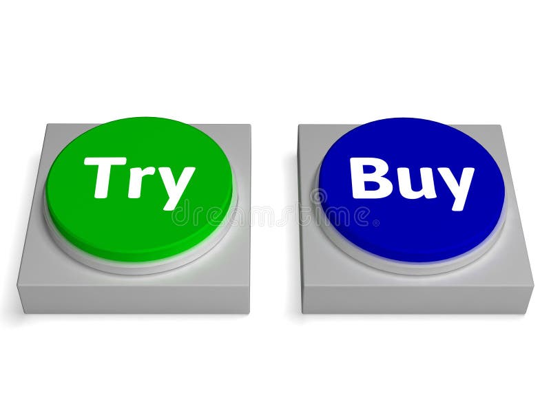 Try Buy Buttons Shows Trying or Buying Stock Illustration ...