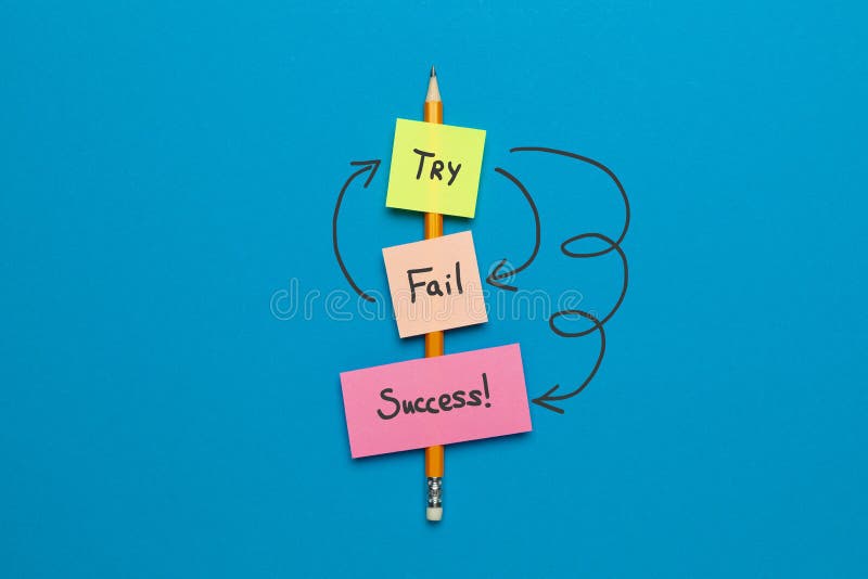Try - Fail - Success. Purpose and Movement To Success Despite Obstacles ...