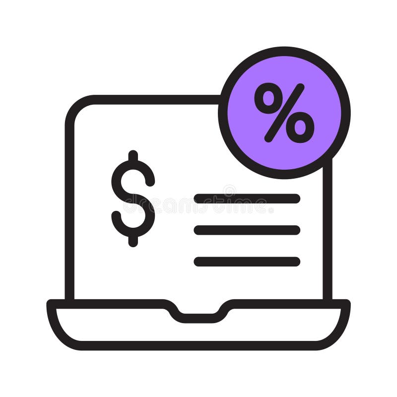 Try this Flat Icon of Finance Platform, Represents by a Laptop and a ...