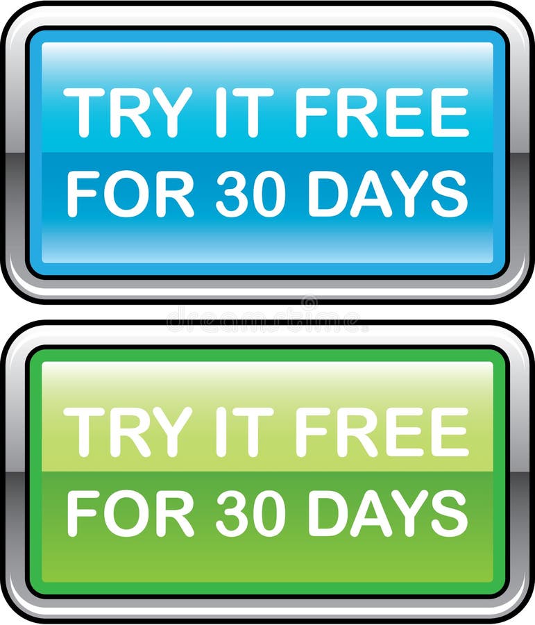 Try it Free for 30 Days Button Stock Vector - Illustration of bright ...