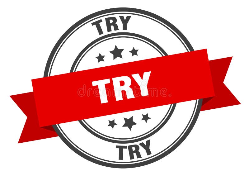 Try label stock vector. Illustration of sign, vignette - 158942834