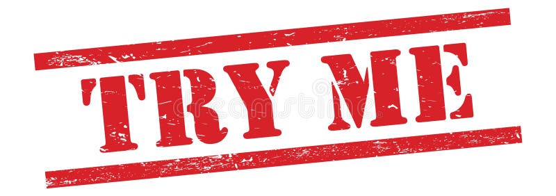 TRY ME Text on Red Grungy Lines Stamp Stock Illustration - Illustration ...