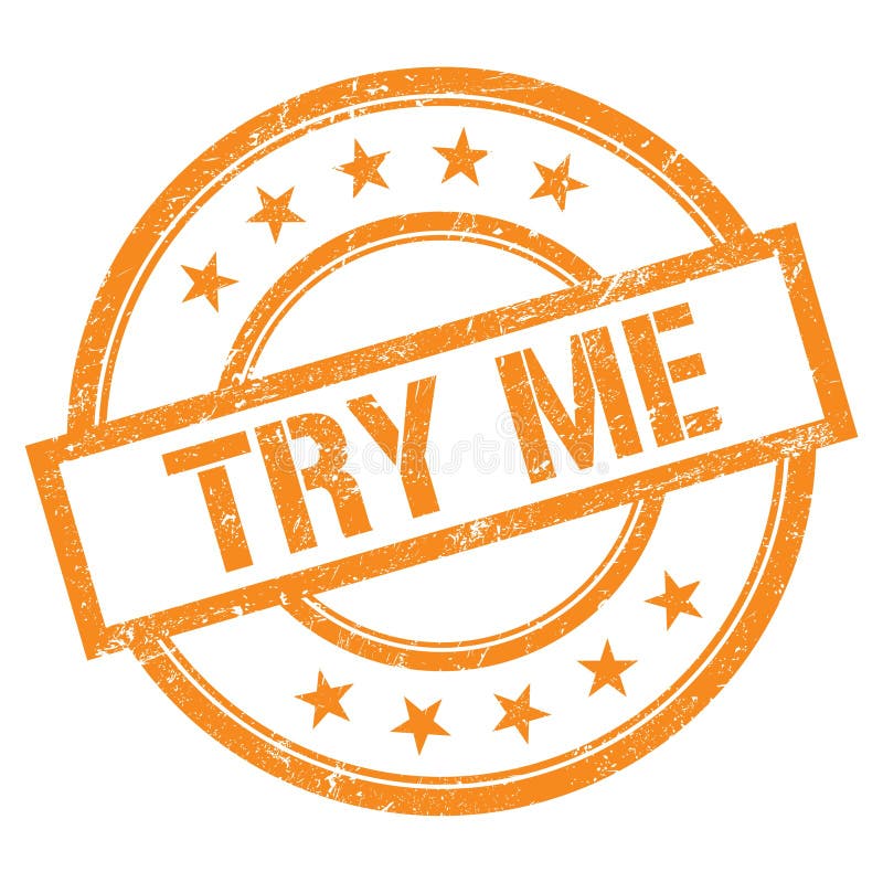 TRY ME Text Written on Orange Vintage Stamp Stock Illustration ...