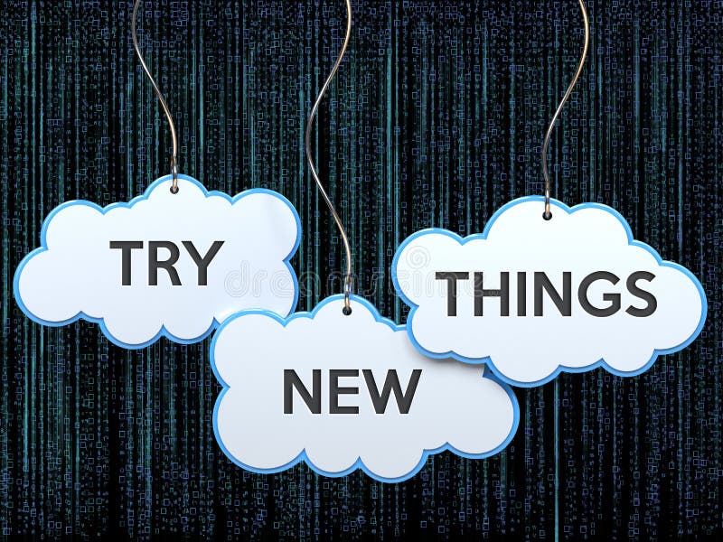 Try New Things on Cloud Banner Stock Illustration - Illustration of ...