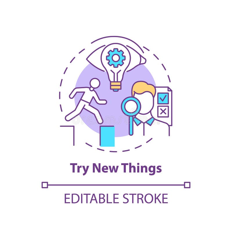 Try New Things Concept Icon Stock Vector - Illustration of boosting ...