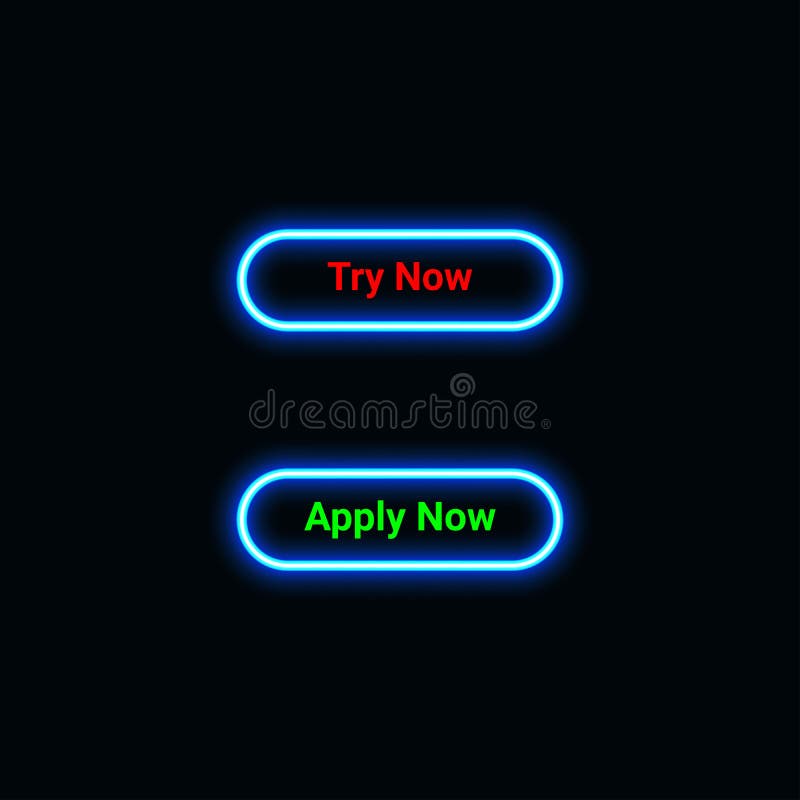 Try Now and Apply Now Neon Icon for Website, Mobile Application and ...