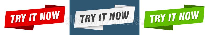Try it Now Banner. Try it Now Ribbon Label Sign Set Stock Vector ...