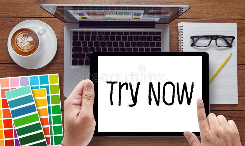 Try Now New Things Try it Just Try Stock Image - Image of planner ...